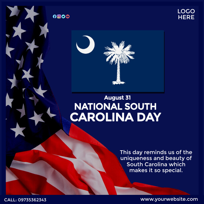 Copy of National South Carolina Day | PosterMyWall