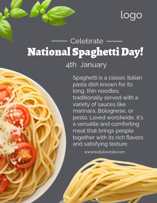 Plantilla de National Spaghetti Day! | PosterMyWall