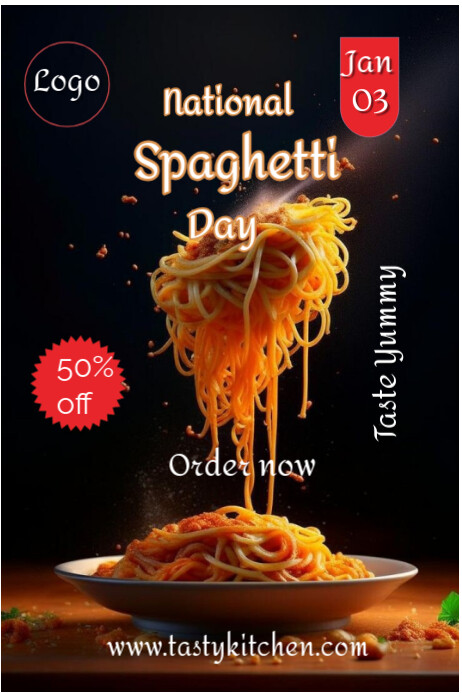 National spaghetti day Template | PosterMyWall