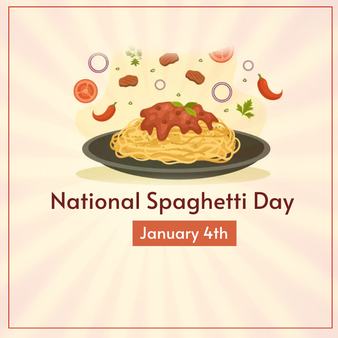 national spaghetti day Template | PosterMyWall