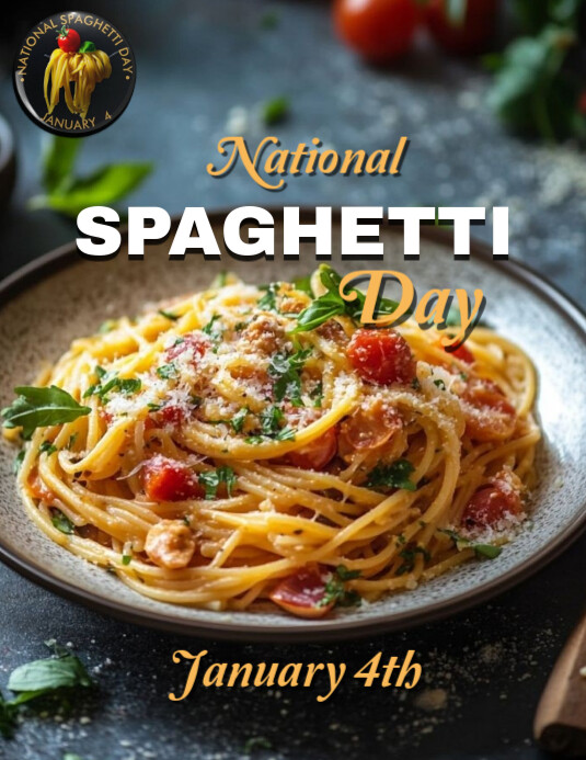 National spaghetti day Template | PosterMyWall