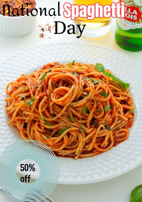 National spaghetti day Template | PosterMyWall