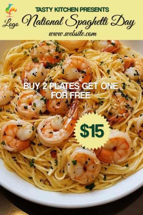 National Spaghetti day Template | PosterMyWall
