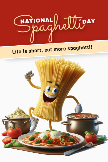 National spaghetti day Template | PosterMyWall