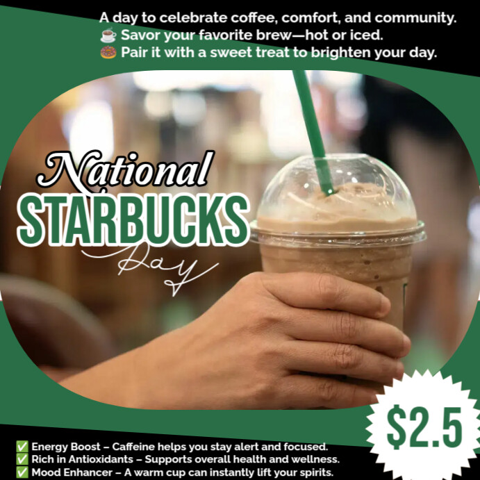 Plantilla de National Starbucks Day | PosterMyWall