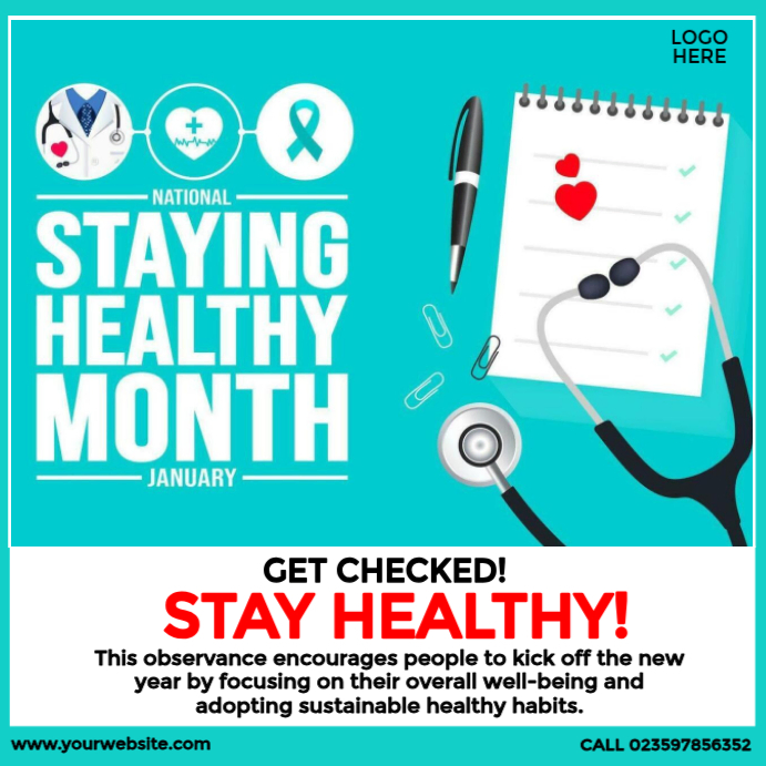 Plantilla de National Staying Healthy Month | PosterMyWall