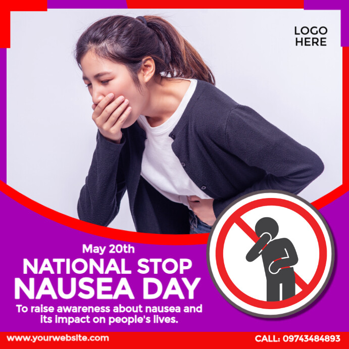 National Stop Nausea Day Ad Template | PosterMyWall