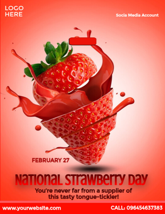 Copy of national strawberry day flyer | PosterMyWall