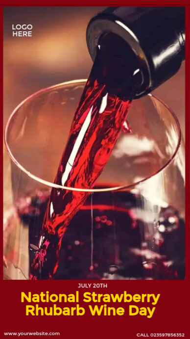 National Strawberry Rhubarb Wine Day Template | PosterMyWall