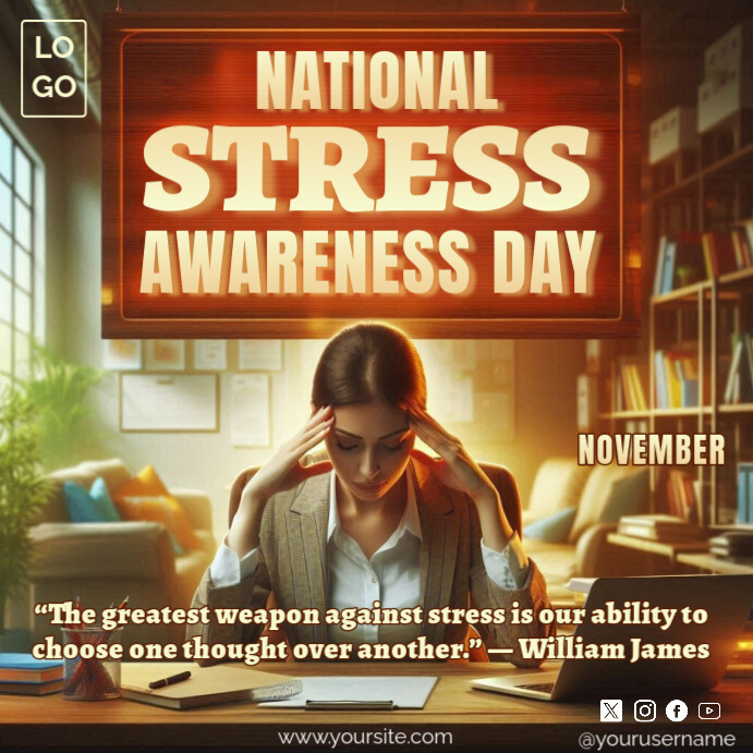 National Stress Awareness Day Template | PosterMyWall