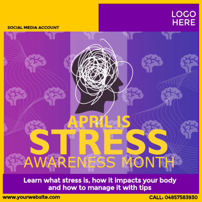 National Stress Awareness Month Template | PosterMyWall