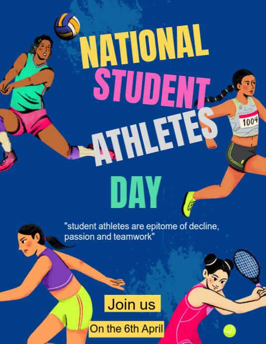 National student athletes day celebration flyer Template | PosterMyWall