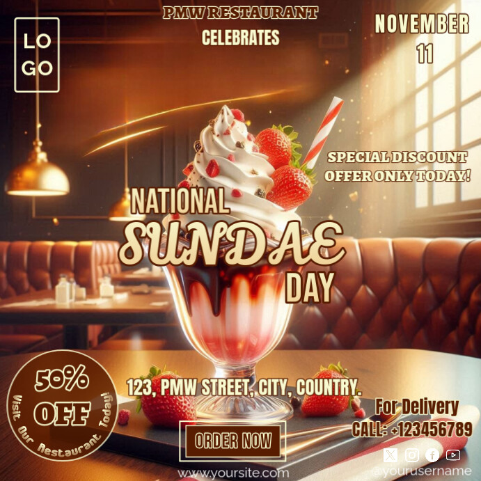 Copy of National Sundae Day | PosterMyWall