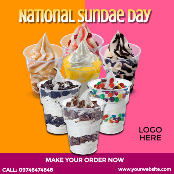 National Sundae Day Template | PosterMyWall