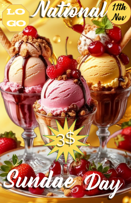 National sundae day Template | PosterMyWall