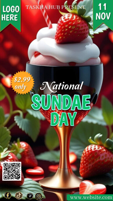 Copy of National sundae day | PosterMyWall