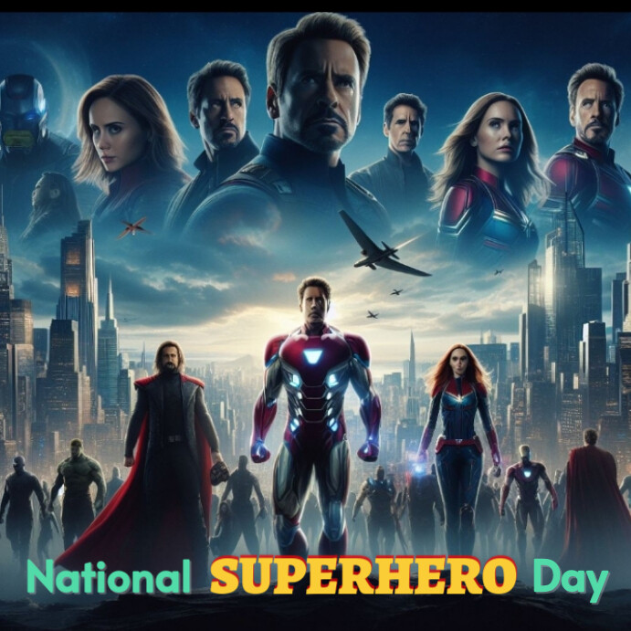 Modèle National superhero day concept design post | PosterMyWall