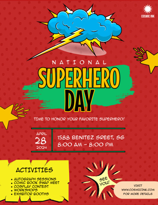 National Superhero Day Event Flyer Template | PosterMyWall