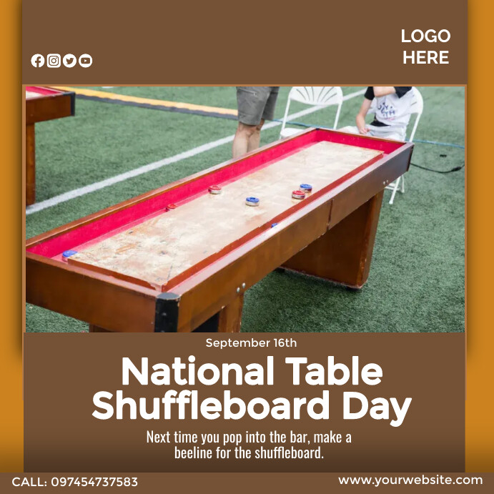 Plantilla de National Table Shuffleboard Day | PosterMyWall