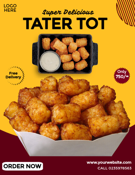National Tater Tot Day Flyer Ad Template | PosterMyWall