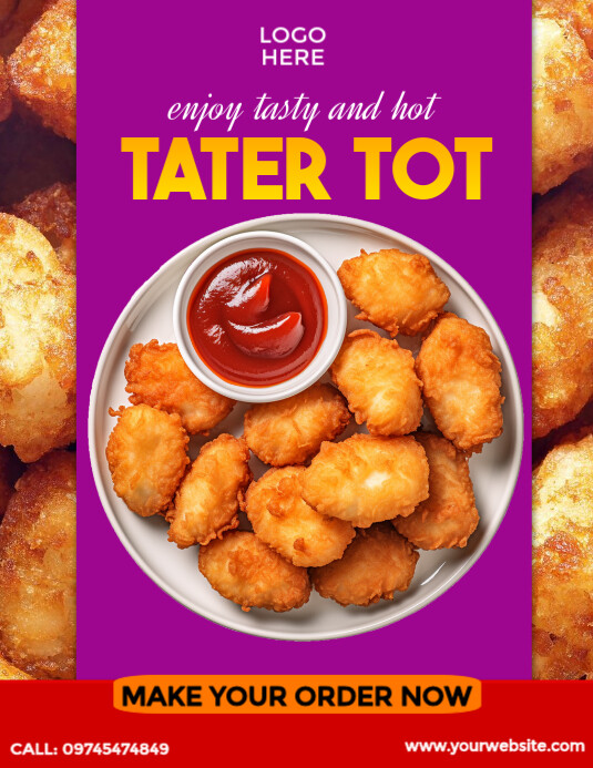 National Tater Tot Day Flyer Template | PosterMyWall