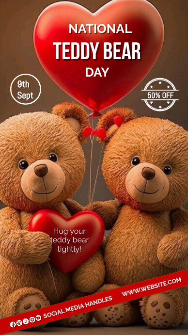 National teddy bear day Template | PosterMyWall
