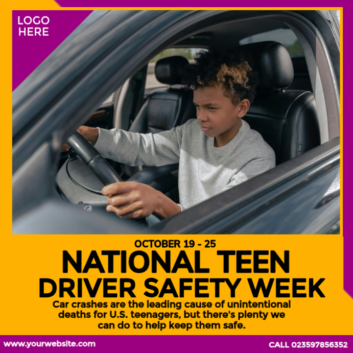 National Teen Driver Safety Week Template | PosterMyWall