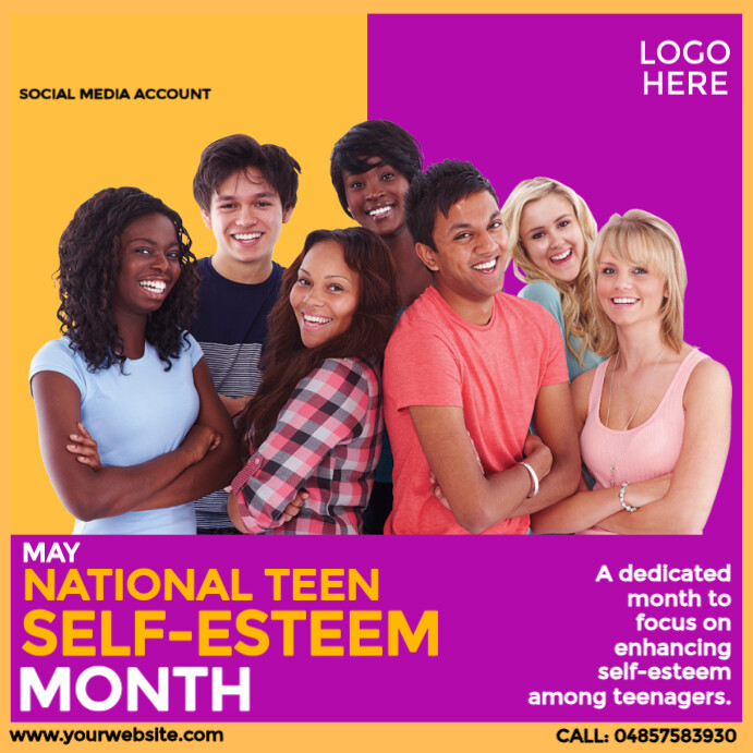National Teen Self-Esteem Month Template | PosterMyWall