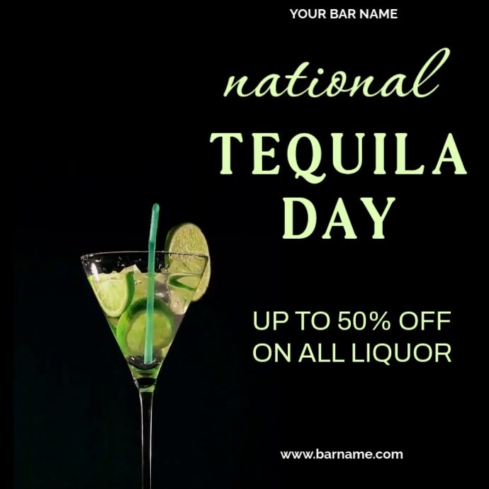 National tequila day promo bar discount social post template | PosterMyWall