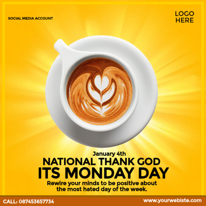 Copy of National Thank God Its Monday Day | PosterMyWall