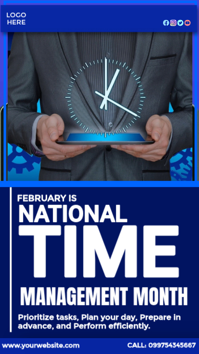 National Time Management Month Ad Template | PosterMyWall