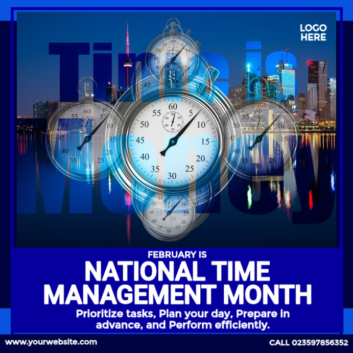 National Time Management Month Template | PosterMyWall