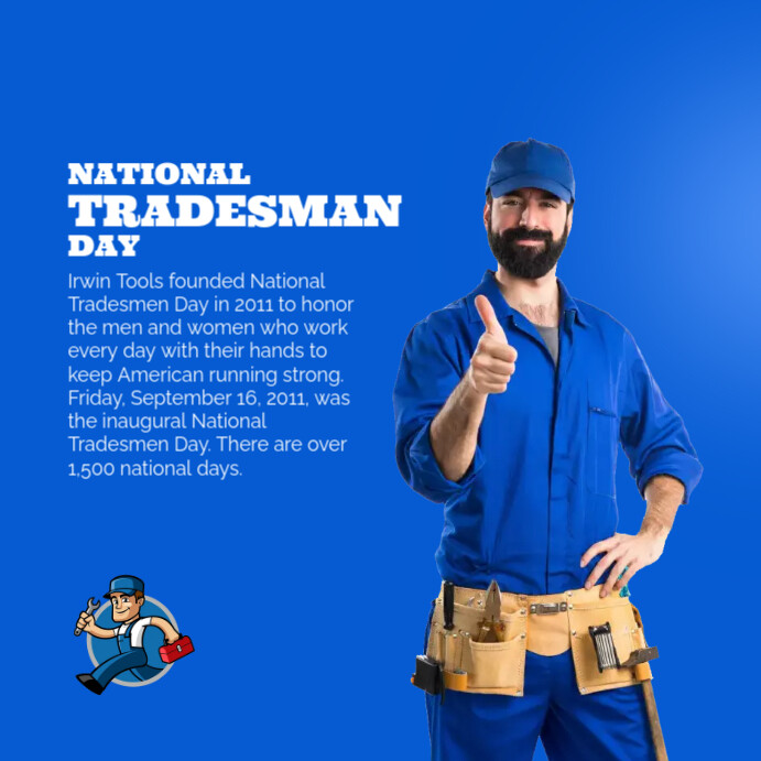National Tradesman's Day Instagram Post Template | PosterMyWall