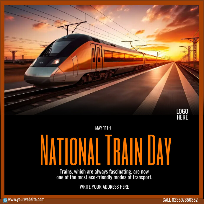 Copy of national train day | PosterMyWall