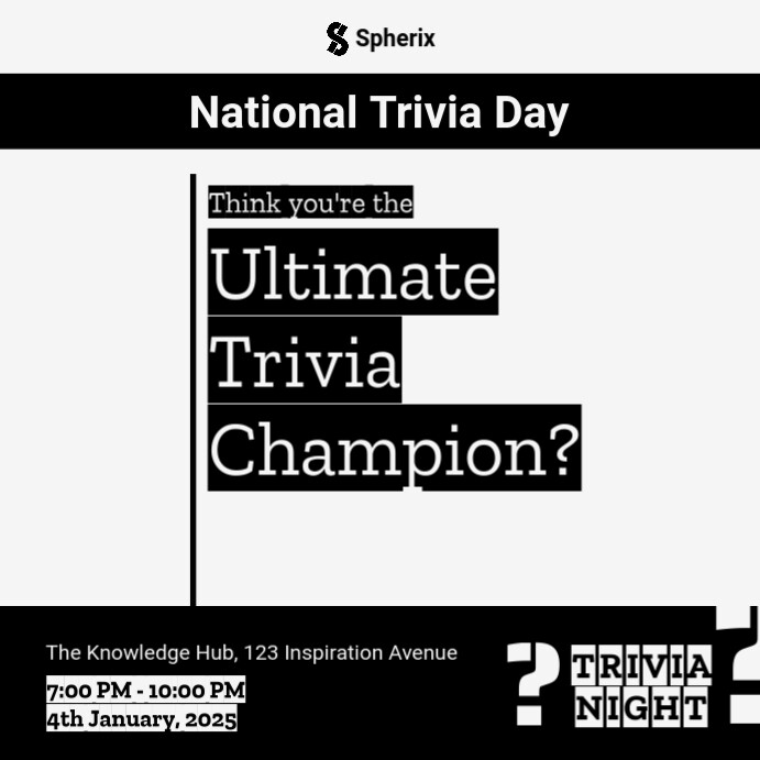 Plantilla de National Trivia Day Contest Poster | PosterMyWall