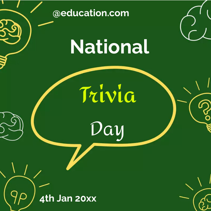 National Trivia Day design template | PosterMyWall