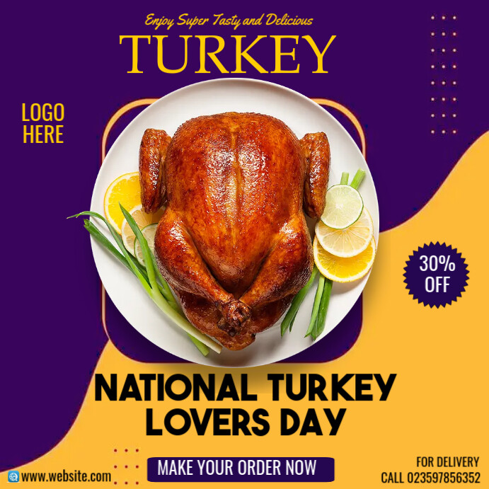 Plantilla de national turkey lovers day | PosterMyWall