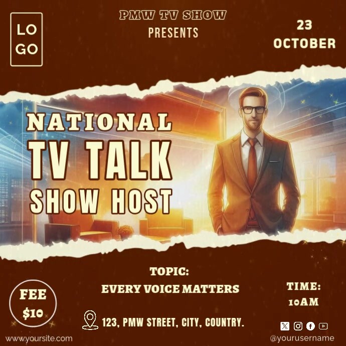 National Tv Talk Show Host Template | PosterMyWall
