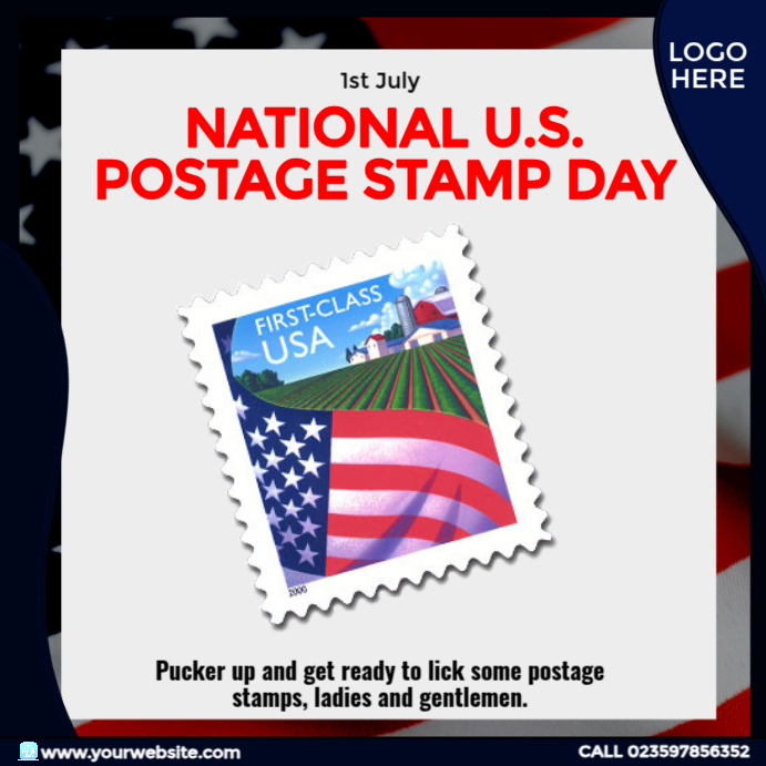 National U.S. Postage Stamp Day Templat | PosterMyWall