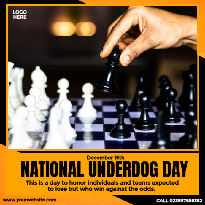 Modèle National Underdog Day | PosterMyWall