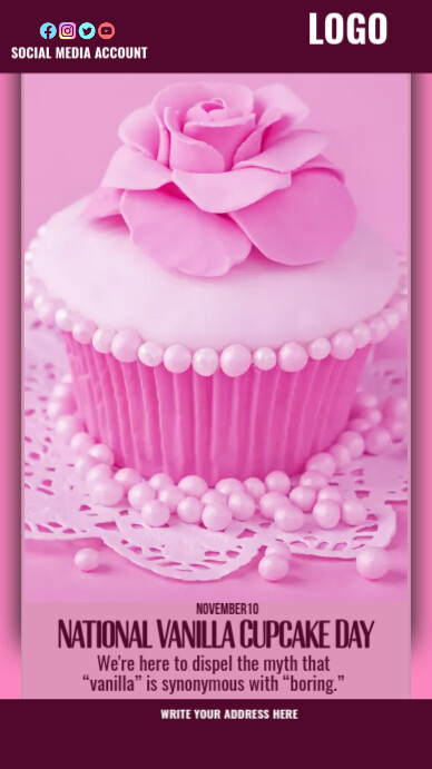 national vanilla cupcake day post Template | PosterMyWall