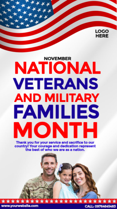 National Veterans and Military Families Month Template | PosterMyWall