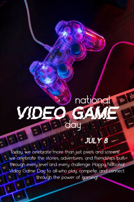 National Video Game Day Template Poster | PosterMyWall