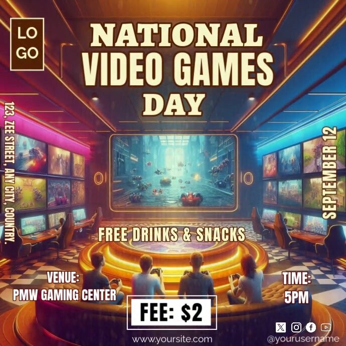 Copy of National Video Games Day | PosterMyWall