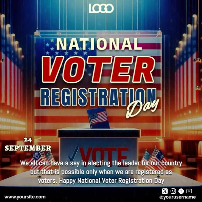 National Voter Registration Day Template | PosterMyWall