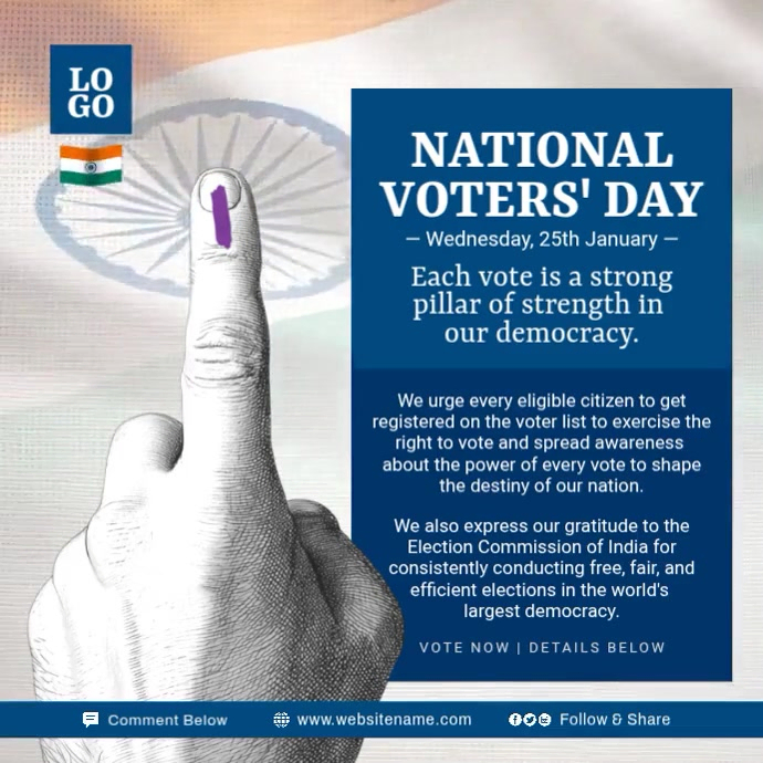 National Voters' Day Post Template | PosterMyWall