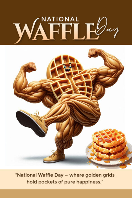 National waffle day Template | PosterMyWall