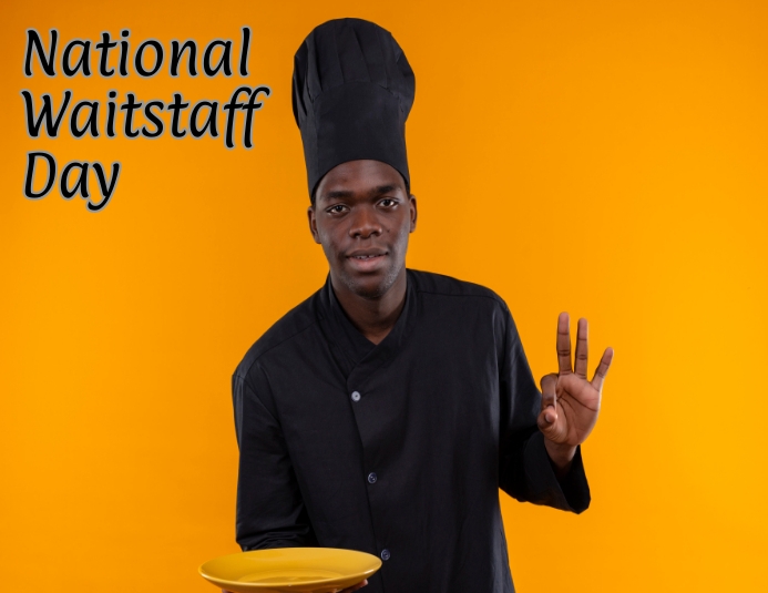 Copy of National waitstaff day background illustratio | PosterMyWall