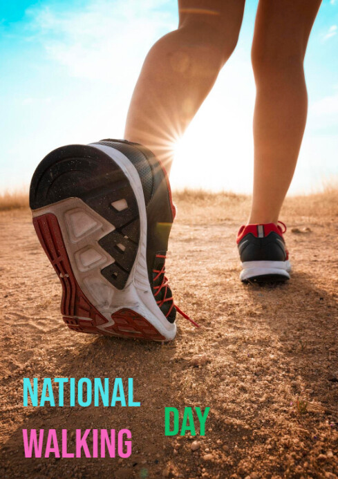National walking day flyer design template | PosterMyWall