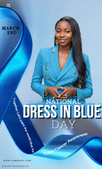 National wear blue day awareness flyer Template | PosterMyWall